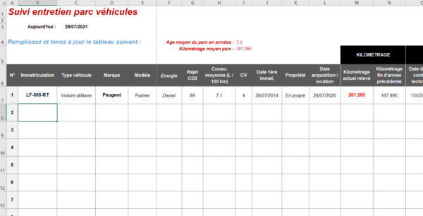 Suivi entretien parc automobile : tableau Excel GRATUIT Suivi entretien parc automobile : tableau Excel GRATUIT
